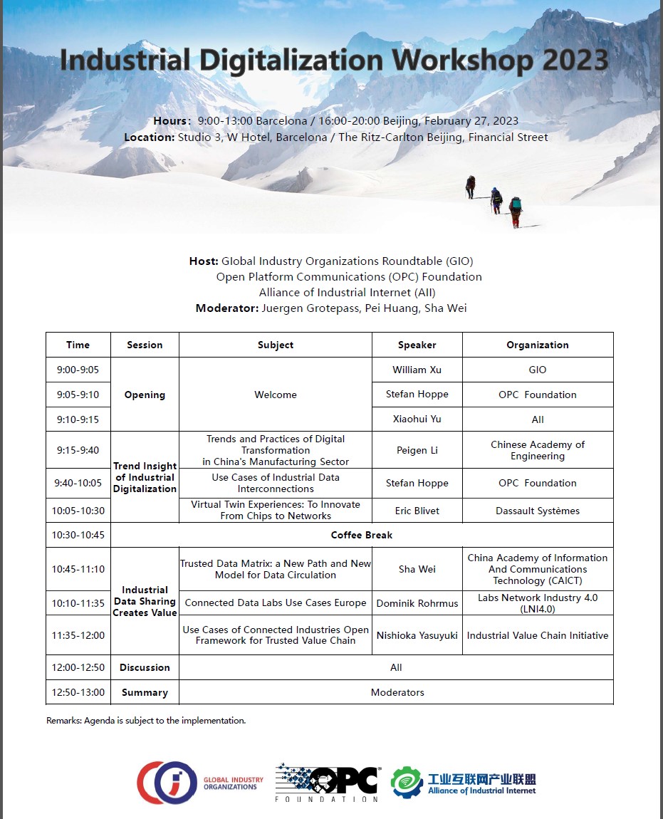 Industrial Digitalization Workshop - OPC Foundation